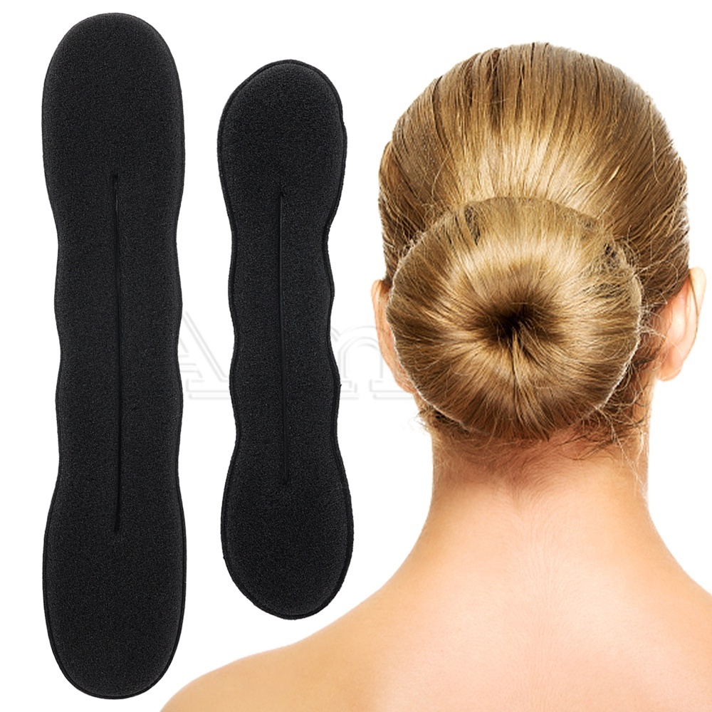 Hair Bun Maker Donut Bun Twist Tools Sponge Plastic Black Hair ...