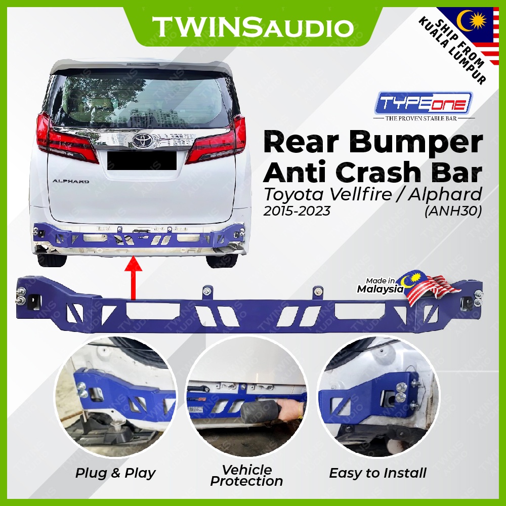 Type One Rear Bumper Anti Crash Bar Vellfire / Alphard 2015-2023 Safety ...
