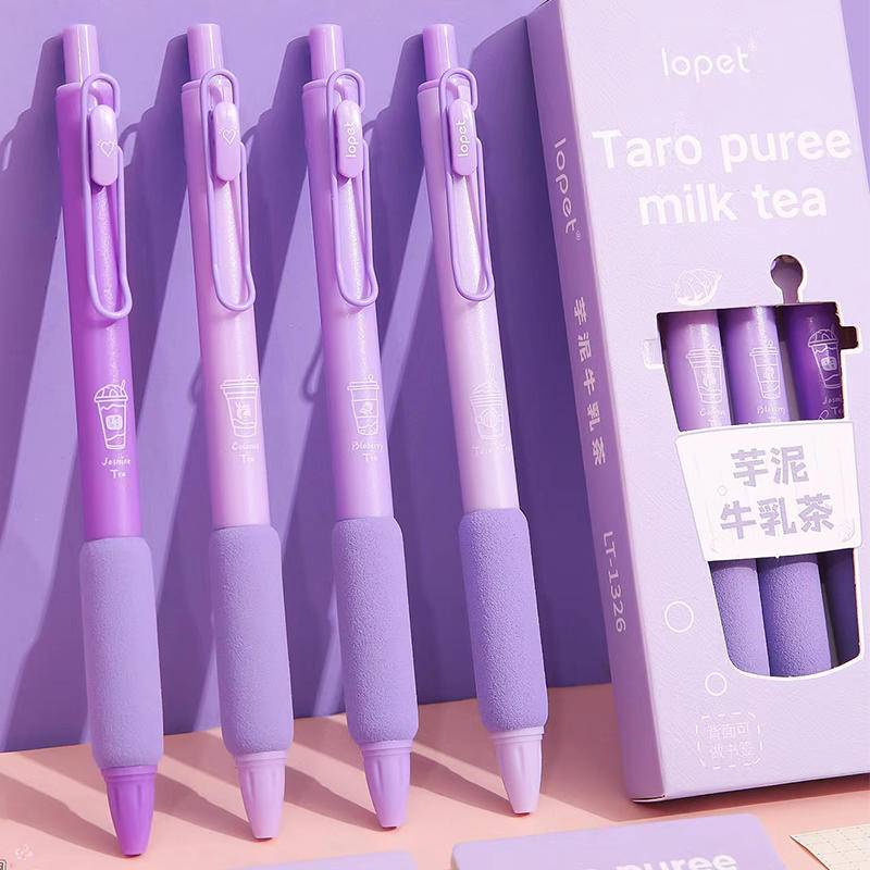 4Pcs/Pack Cute Ins Purple Gel Pen for School Writing Kawaii Taro puree ...