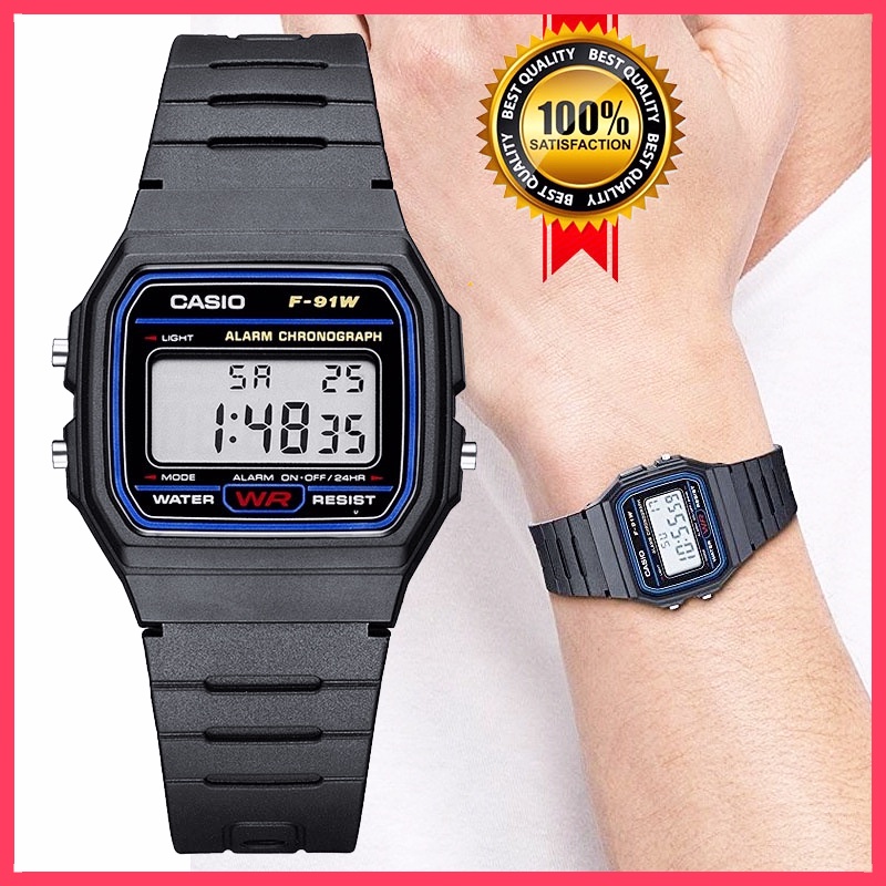 casio man Digital Watch Retro Alarm Chronograph Water Resist jam tangan ...