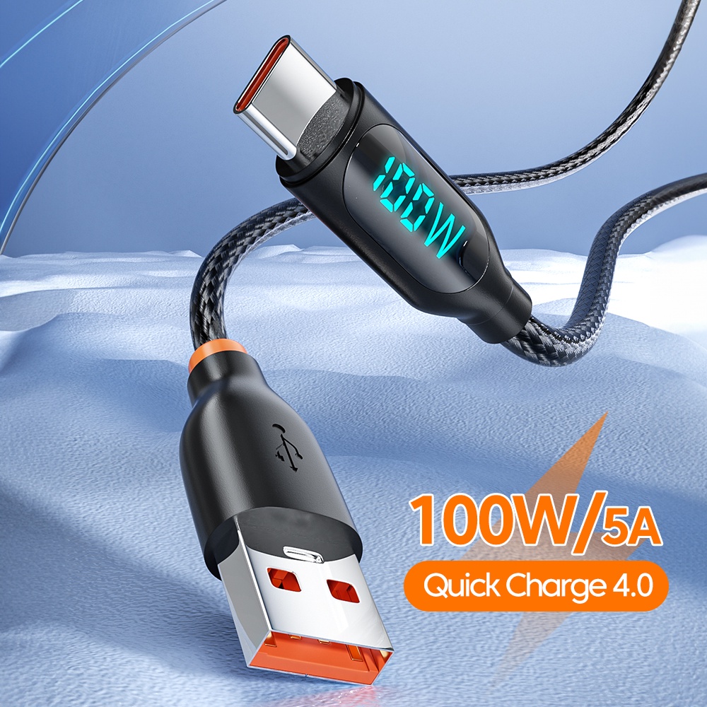 100W Type-C Digital Display Data Cable Fast Charging Cable QC4.0 Mobile ...