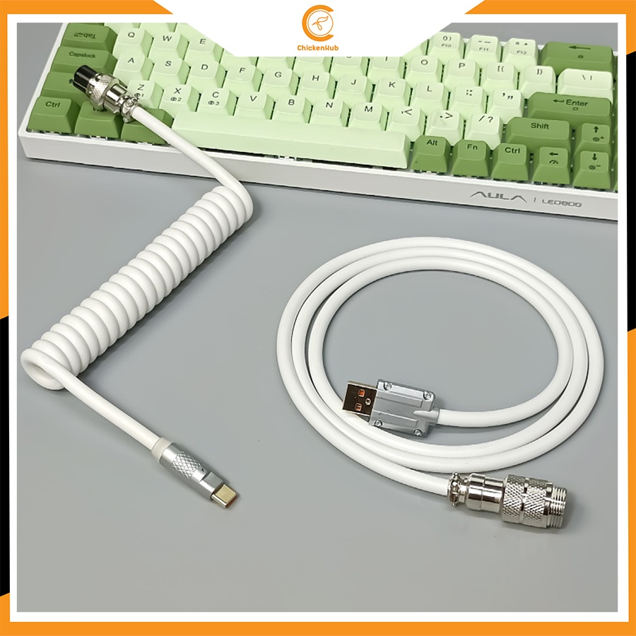 Twisted cable for type C - USB mechanical keyboard, silicon-coated ...