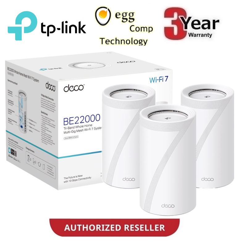 TP-LINK DECO BE85 BE22000 WIFI 7 TRI-BND MULTI GIGABIT MESH WIFI ROUTER ...