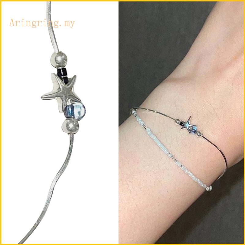 ARIN Blue Star Bracelets Simple and Elegant Alloy Star Wristband ...