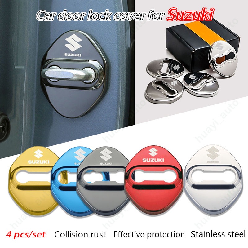 4pcs/set Car Door Lock Cover Protective Decoration Stainless Steel for ...