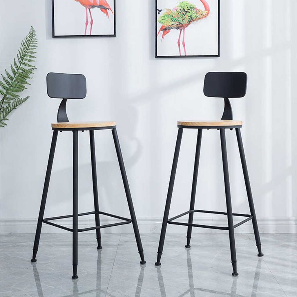 KENZZO : Bar Stool High Foot Round Bar Stool With Backrest/Bar Table ...