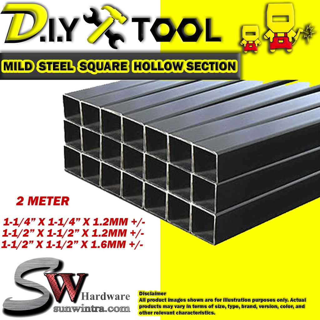 SW MILD STEEL HOLLOW/SQUARE HOLLOW SECTION/BESI HOLLOW 1-1/4" / 1-1/2 ...