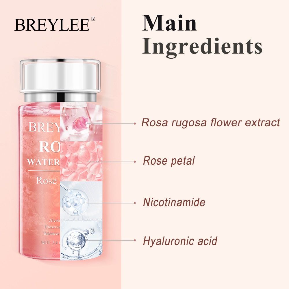 【BREYLEE】 Rose Water Toner with Rose Petals Hyaluronic Acid Moisturiser ...