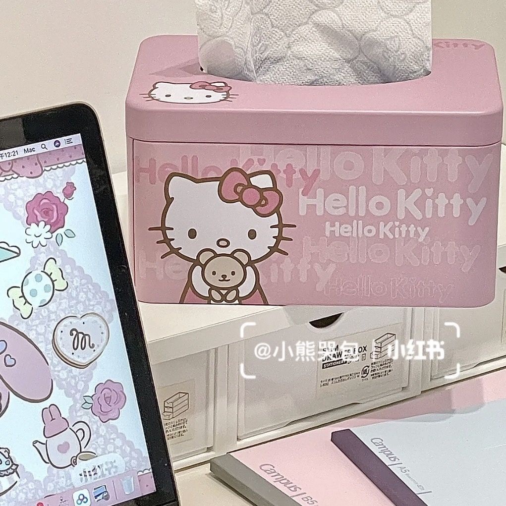 INS Hello Kitty Tissue Box Tissue Box Cartoon Cute Household Student ...