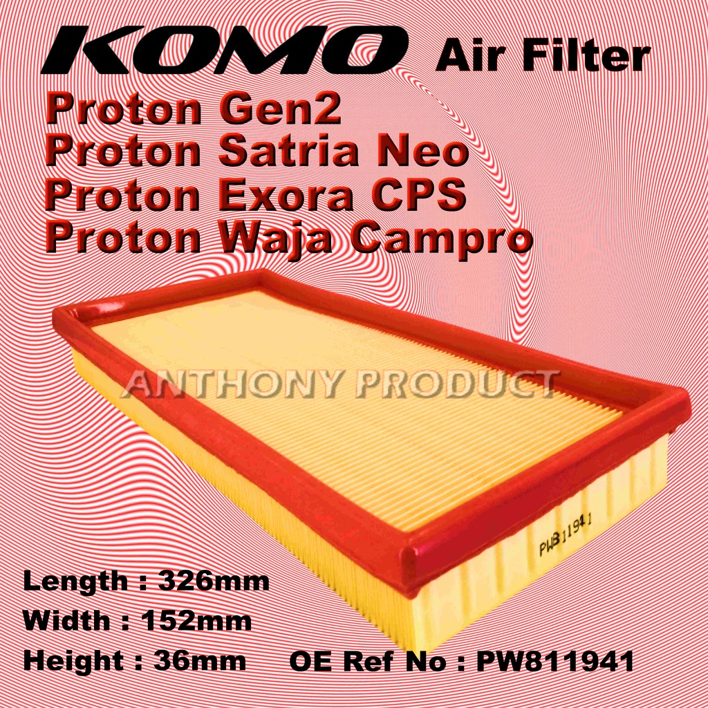 Proton Gen2 Gen 2, Exora CPS, Satria Neo Air Filter PW811941 | Shopee ...