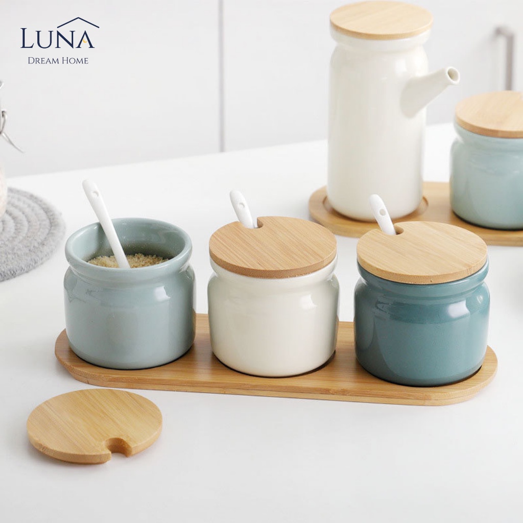 LUNA [Minimalist Spice Jar] Bekas Rempah Dapur Household Ceramic ...