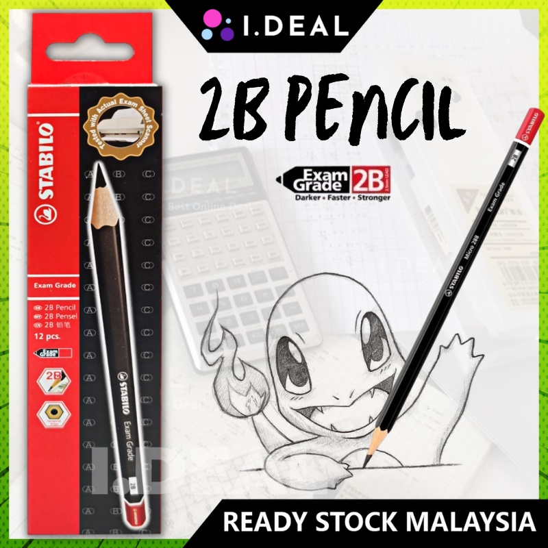 IDEAL Stabilo Exam Grade Graphite 2B Pencil / Pensil 2B Gred ...