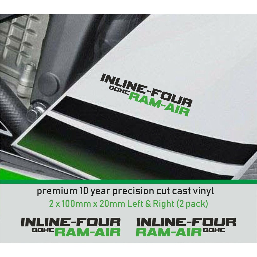 x2 INLINE- FOUR RAM-AIR Decals Stickers 10year Vinyl FITS Kawasaki ...