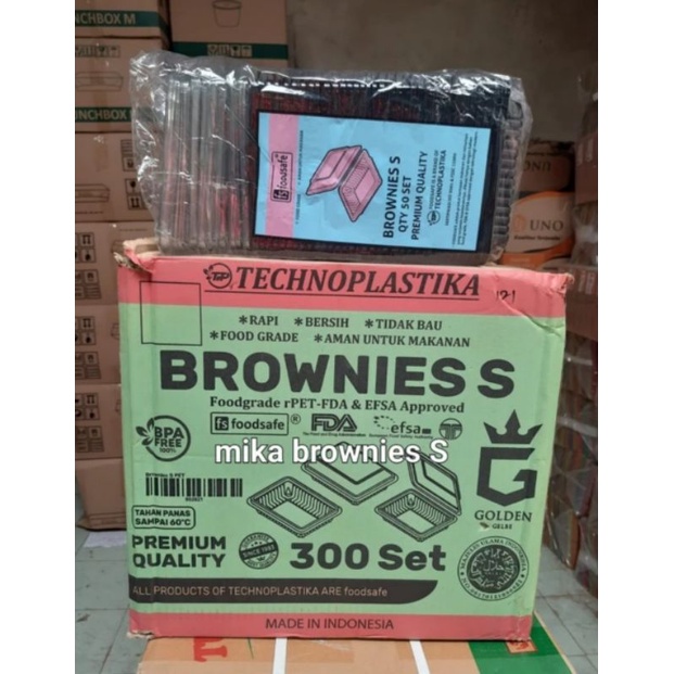 1 box MIKA M contains 200 pcs & S contains 300 pcs BROWNIES/KUE ...