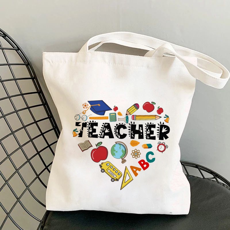 Teacher Print Women Bags Tote Bag Happy Teacher's Day Handbag Women ...