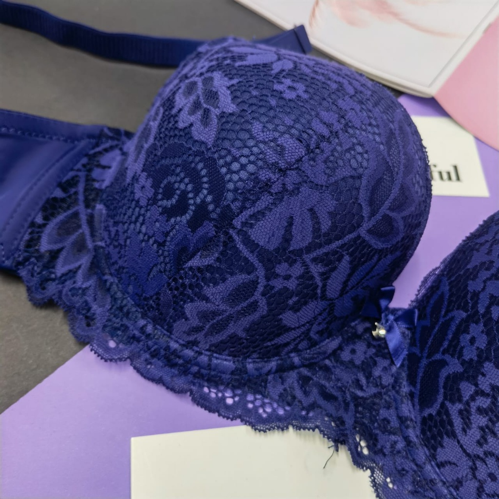 Wired Bra Plus Size Full Cup 38-48 Bra Cup D 2 Hook Floral Lace Bra ...