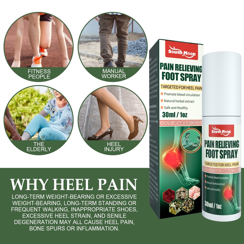 Heel Pain Spray Rapid Relief Feet Calcaneal Bone Tendonitis Fasciitis ...