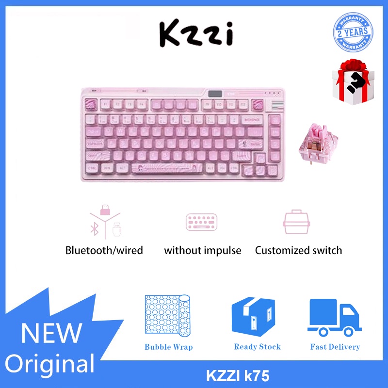 Kzzi K75 Colorful customized keyboard three mode RGB backlit mechanical ...