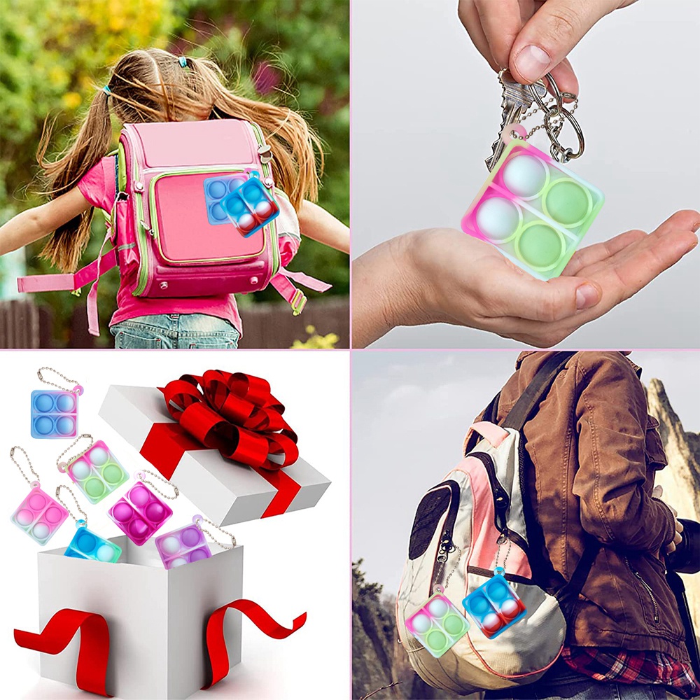 12 Pack Kids Party Favors Fidget Toys Bulk Mini Pop Fidget Keychain Its Birthday Party Favors ...