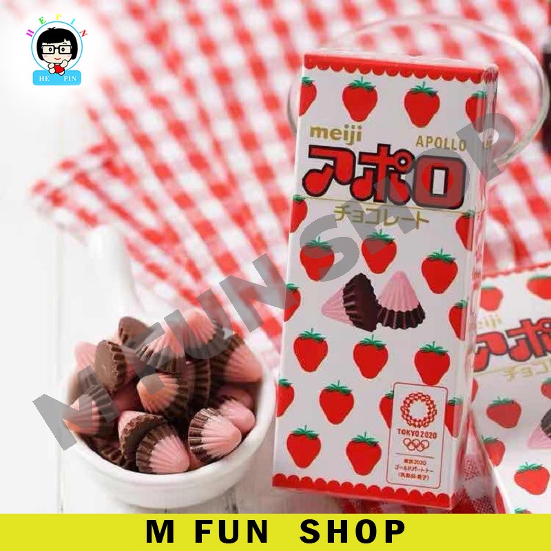*Japan Snack* Meiji Apollo Chocolate Strawberry草莓巧克力 46G | Shopee Malaysia