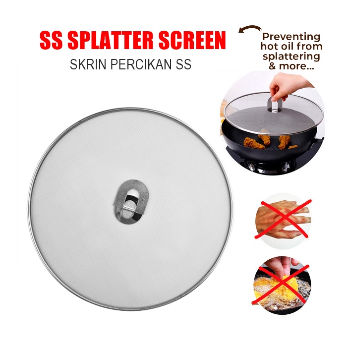 Oil Splash Cover Oil Splatter Guard Fried Filter/ Penapis Minyak Masak ...