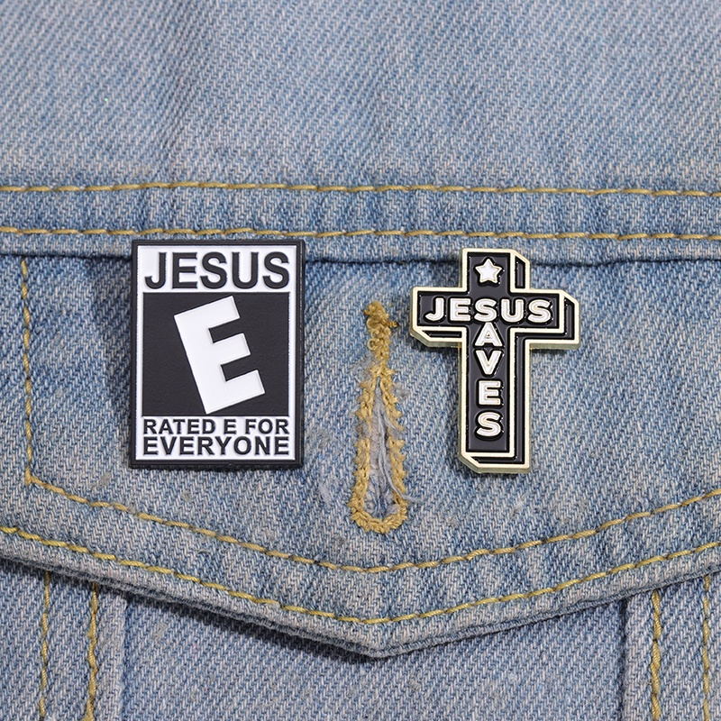Jesus Saves Enamel Pins Creative I Love Jesus Texts Brooch Lapel Badges ...