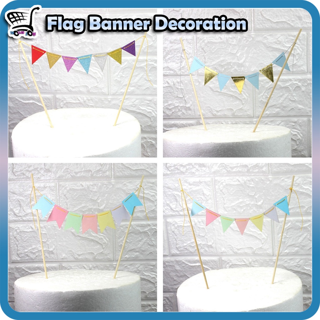 Flashing Flag Banner Cake Decorations Cake Topper Birthday Topper ...