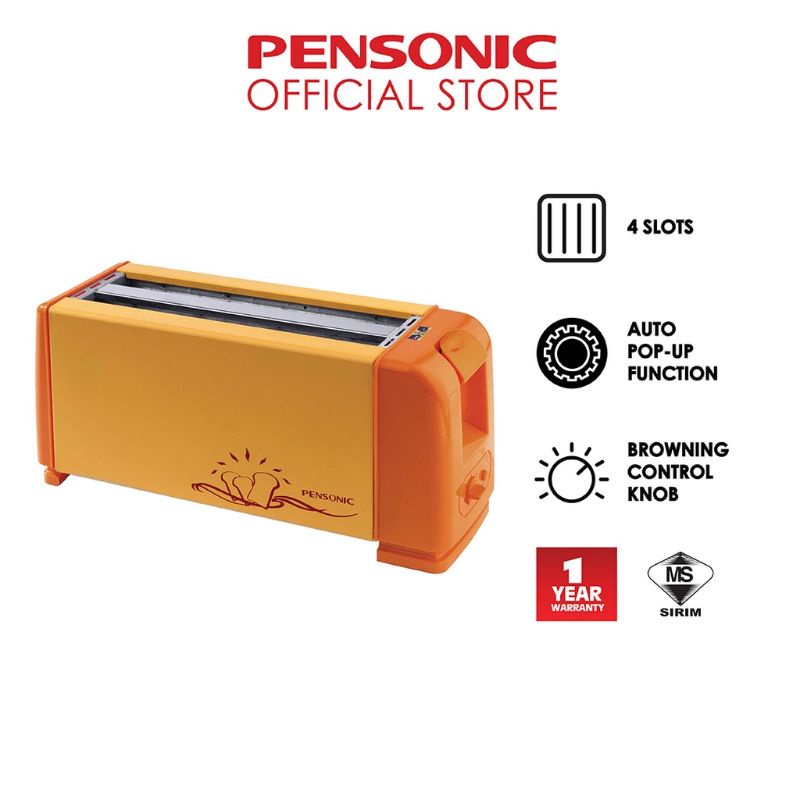Pensonic 4 Slices Pop Up Toaster AK-4 c/w Browning Control & Crumb Tray ...