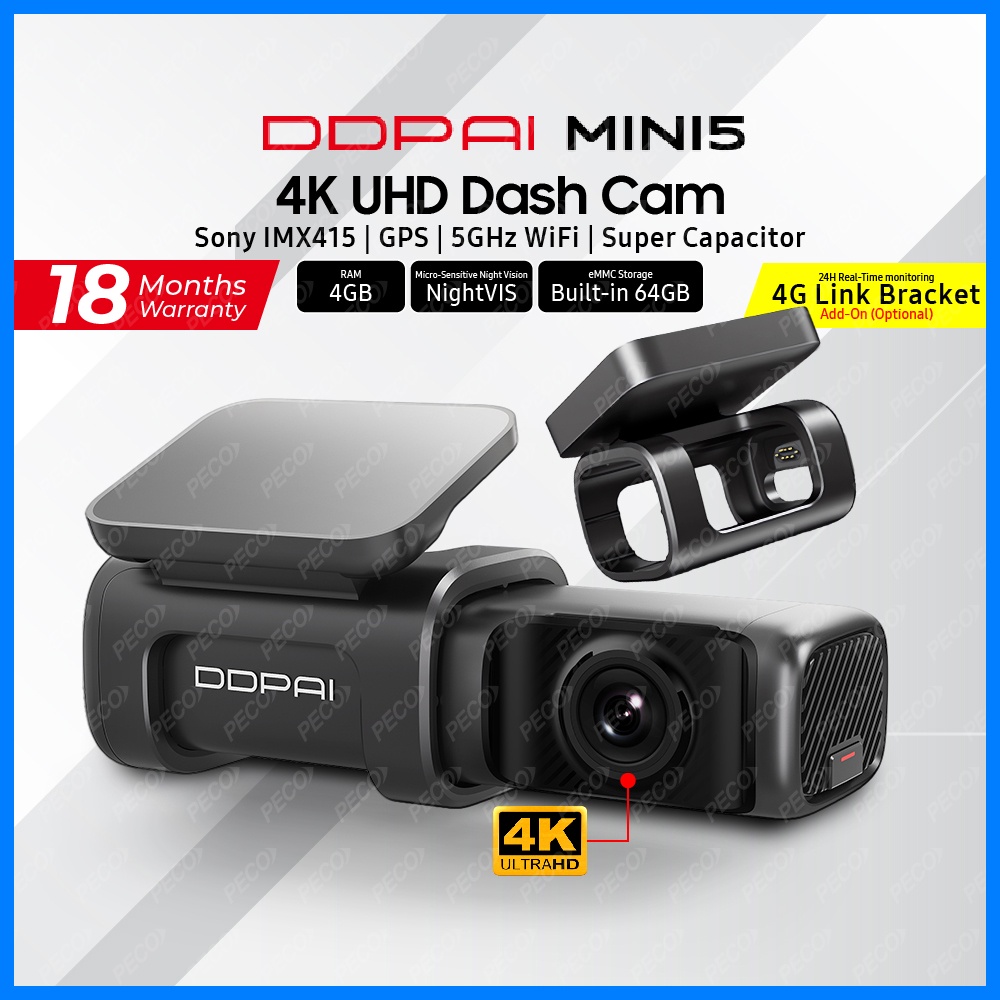 DDPAI Mini5 4K Dash Cam 2160P, 4K UHD Dash Cam Recorder Built in 5G ...