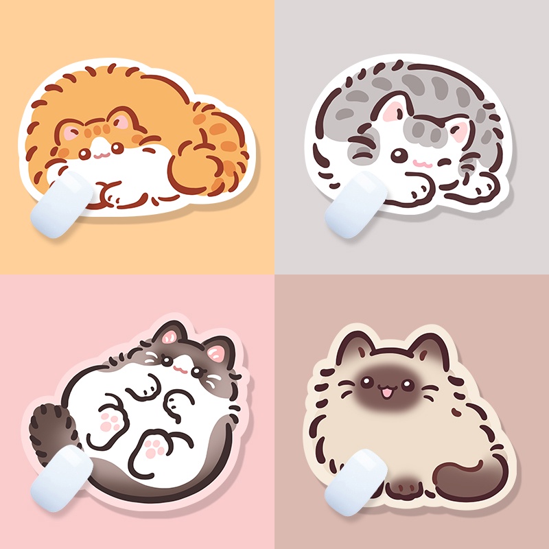 Muppet Orange Cat Mouse Pad Small Cute Girl ins Style High-value Office ...