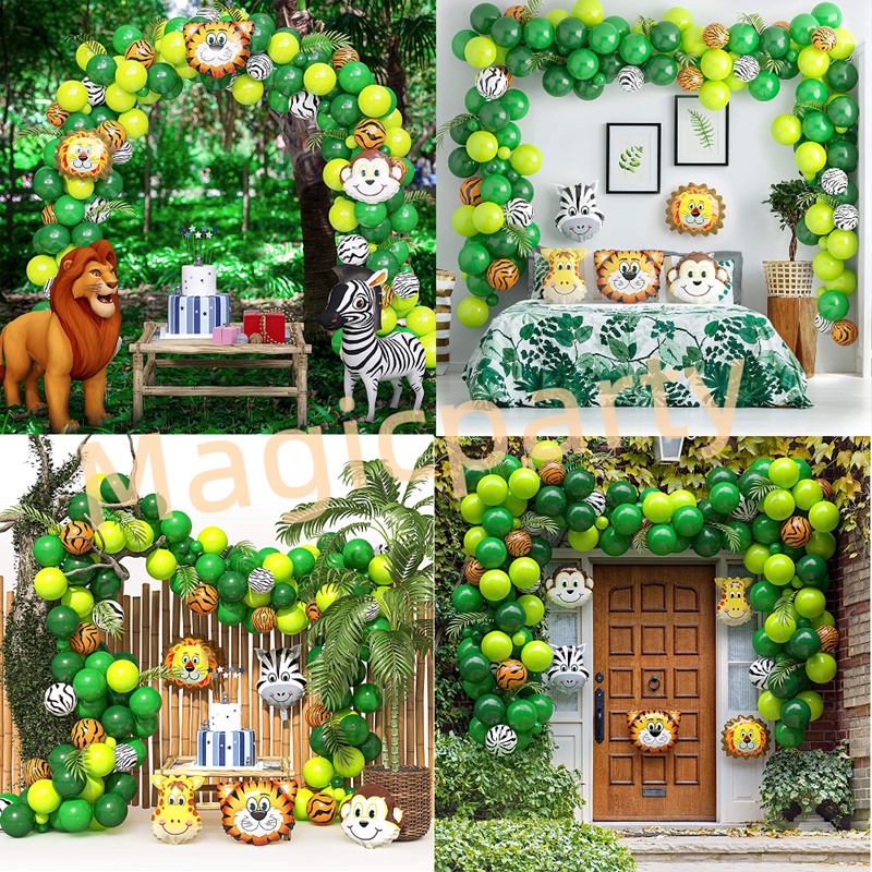 91pcs Animal Balloons Garland Arch Kit Jungle Safari Theme Kids Boy ...