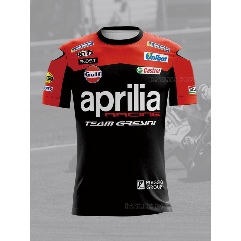 For Aprilia T-Shirt 2022 Moto Motorcycle Racing Team Men's Summer Quick ...
