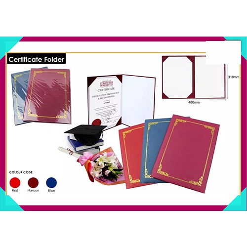 PVC CERTIFICATE HOLDER WITH H/S GOLD (SPONGE)/ CERTIFICATE HOLDER ...