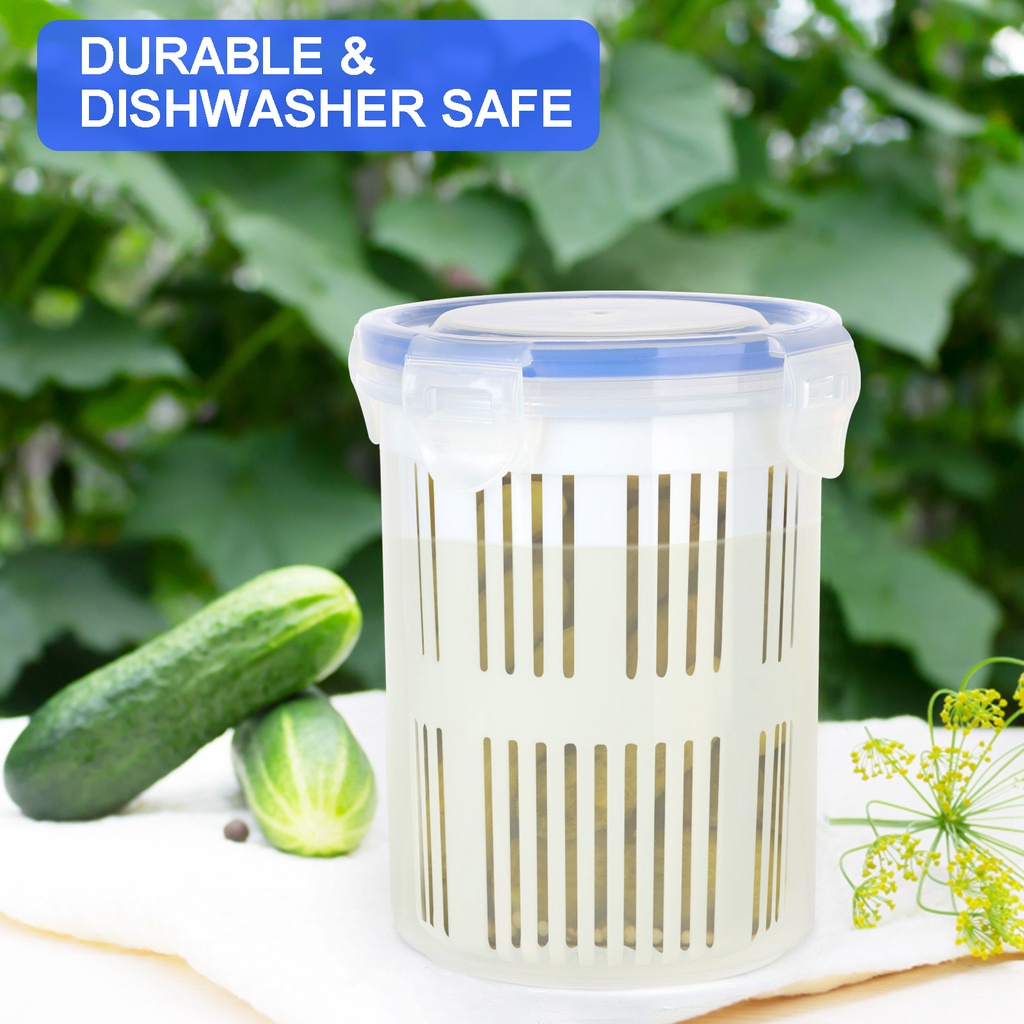 [WON]Deli Food Storage Container Pickle Jar With Strainer Insert ...