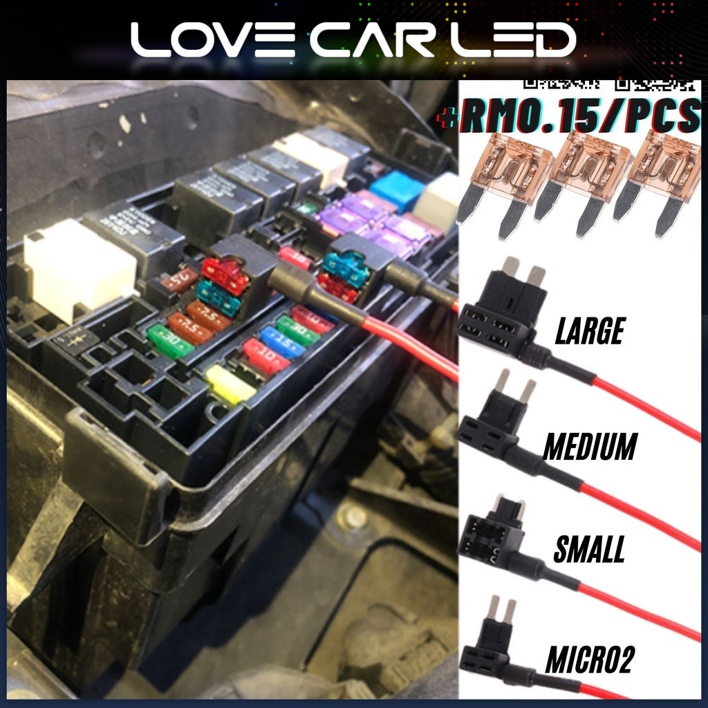 Car Motor Fuse Blade Style Fuse Adapter Cable Add-A-Circuit Fuse Holder ...