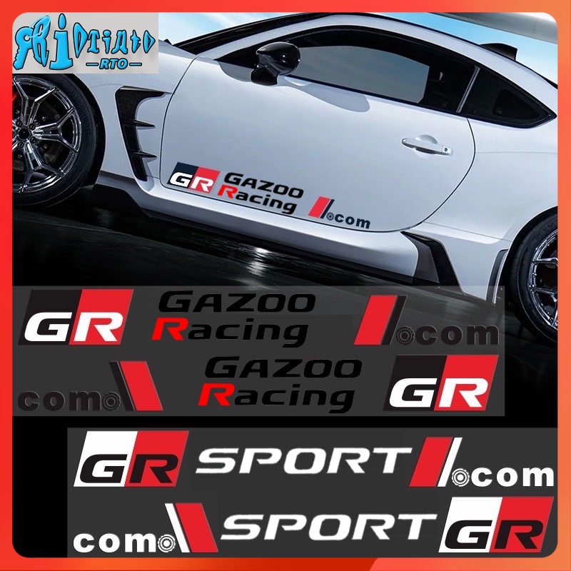 RTO 2pcs Car Door Body Sticker GR GAZOO RACING Side Door Vinyl Decal ...