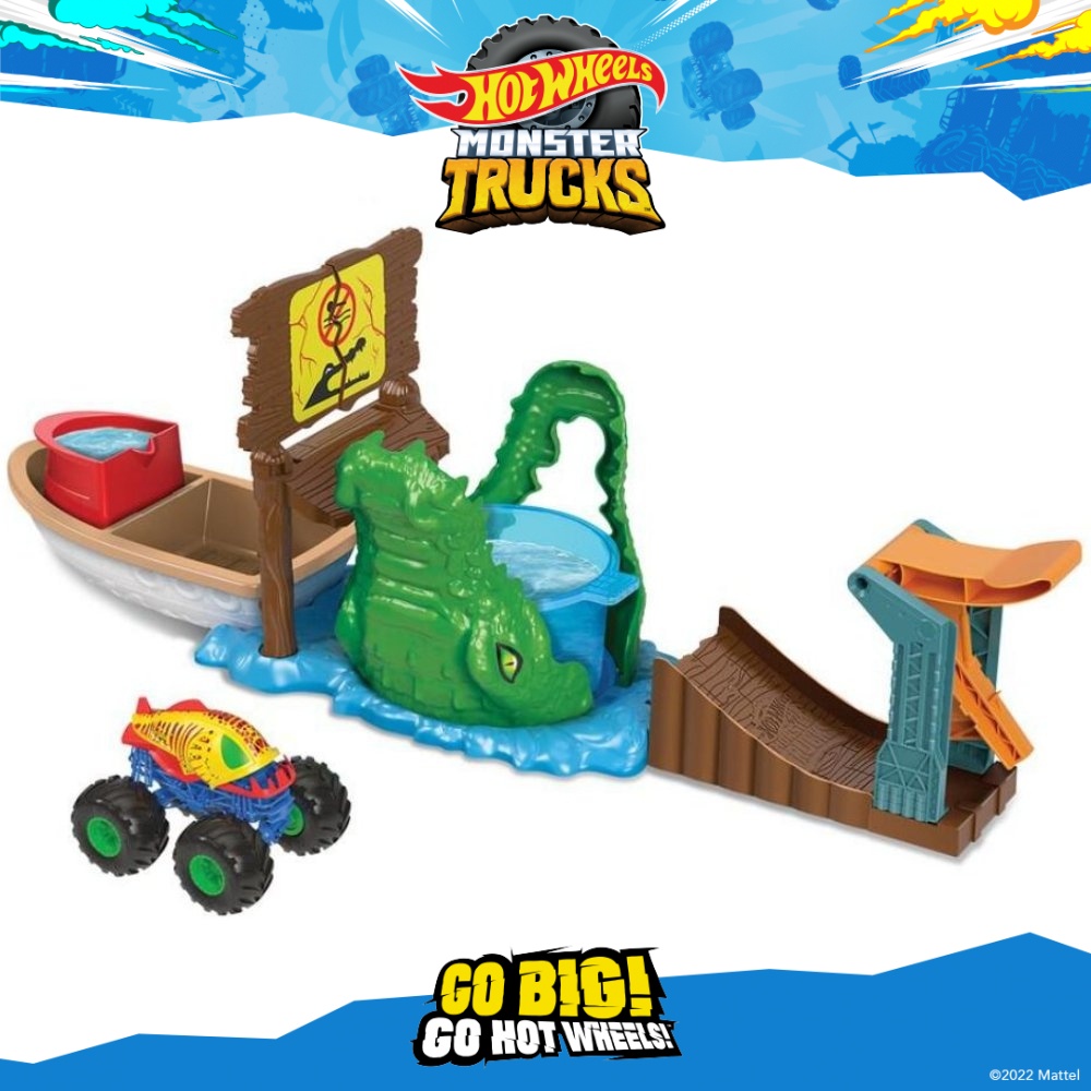 Hot Wheels Monster Trucks Color Shifters Swamp Chomp Playset | Shopee ...