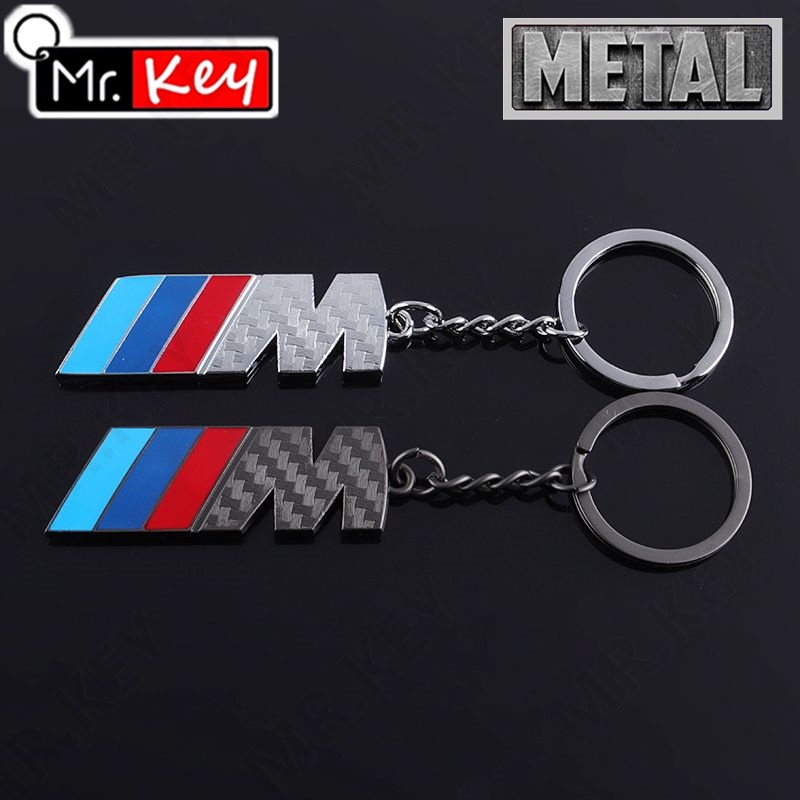 【Mr.Key】Carbon Fiber Patterned BMW M Power Logo Car Keychain Metal Car ...