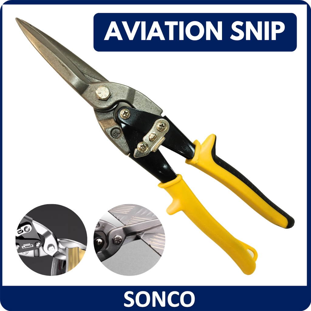 10" Aviation Tin Snip Straight Cut Metal Sheet Scissor Plier Cutter ...