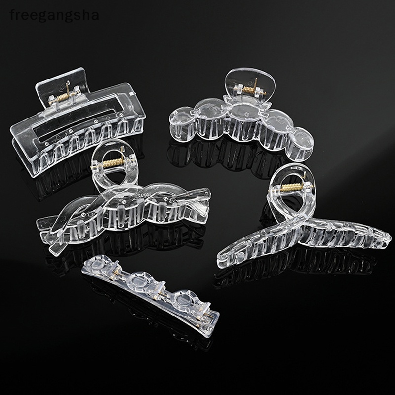 [FREG] Acrylic Clear Claw Transparent Plastic Hair Clips Blank Hairpin ...