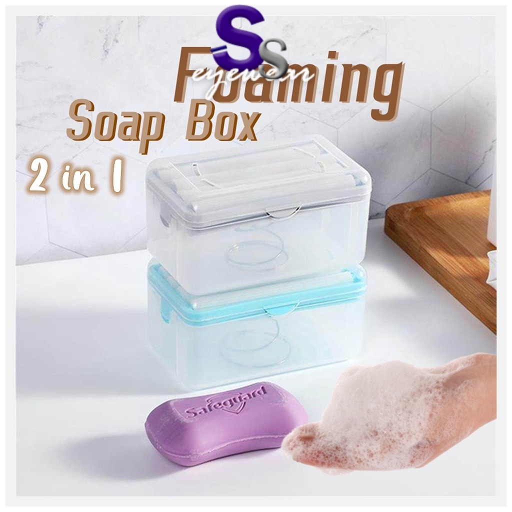 2 IN 1 Multifunctional Roller Foaming Brush Soap Box Scrub-free Anti ...