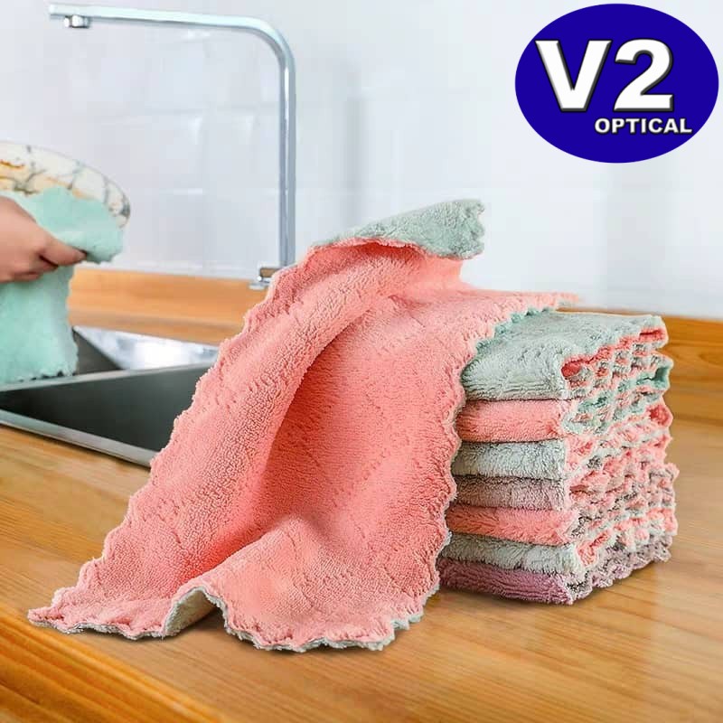 Kitchen Dish Towel Rag Non-stick Oil Double-layer Dish Washing Cloth ...