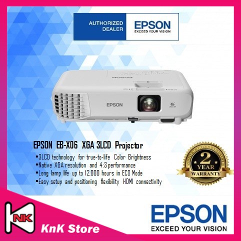 EPSON EB-X06 XGA 3LCD Projector 3600 Lumens for Home and Business ( VGA ...