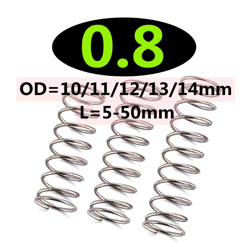 【NQQ2】Pressure spring15pcs Compression spring d0.8mm OD10/11/12/13/14 ...