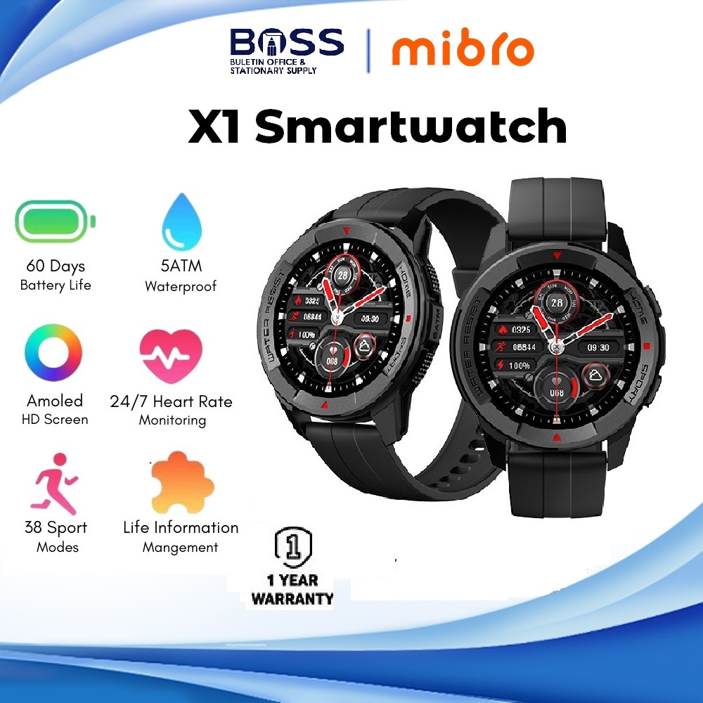 Mibro X1 Smart Watch 350mAh Battery 1.3Inch AMOLED Screen SpO2 ...