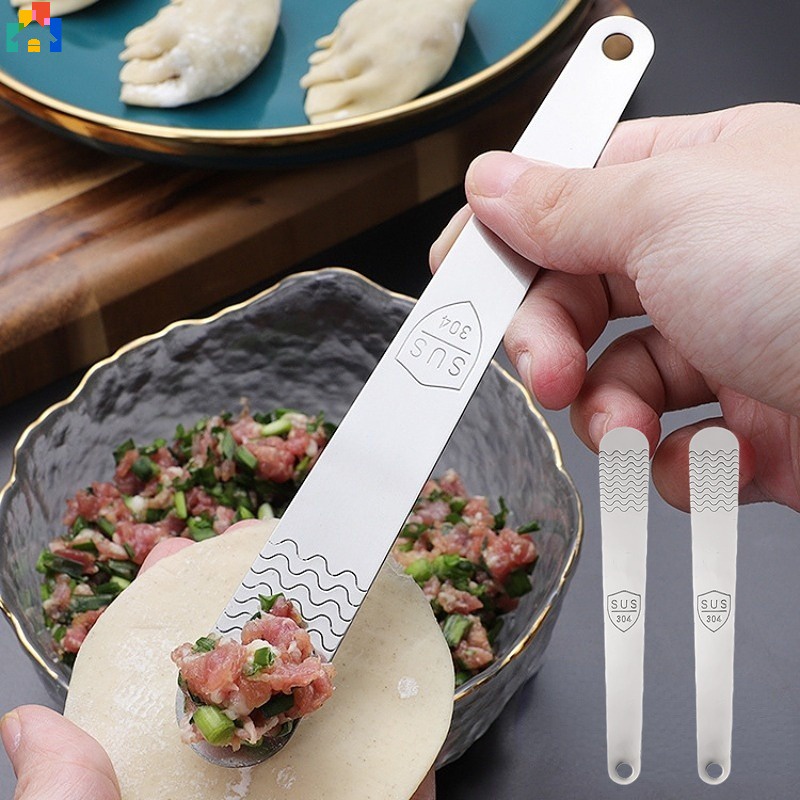 Kitchen Portable 304 Stainless Steel Dumpling Flat Scoop Wonton ...