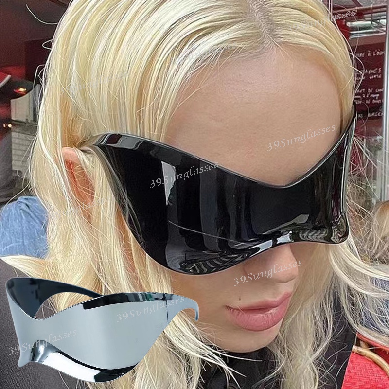 Y2k Futuristic Glasses Steampunk All In One Oversized Sunglasses 2031