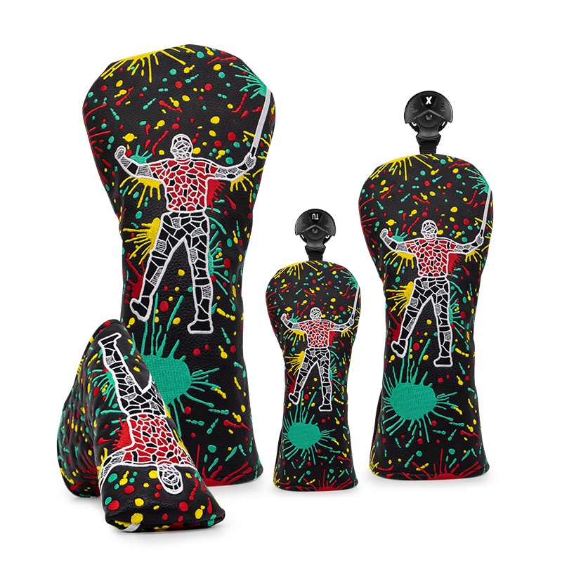 Golf Club Headcovers Colorful Golfer Premium Leather Head Covers Set ...