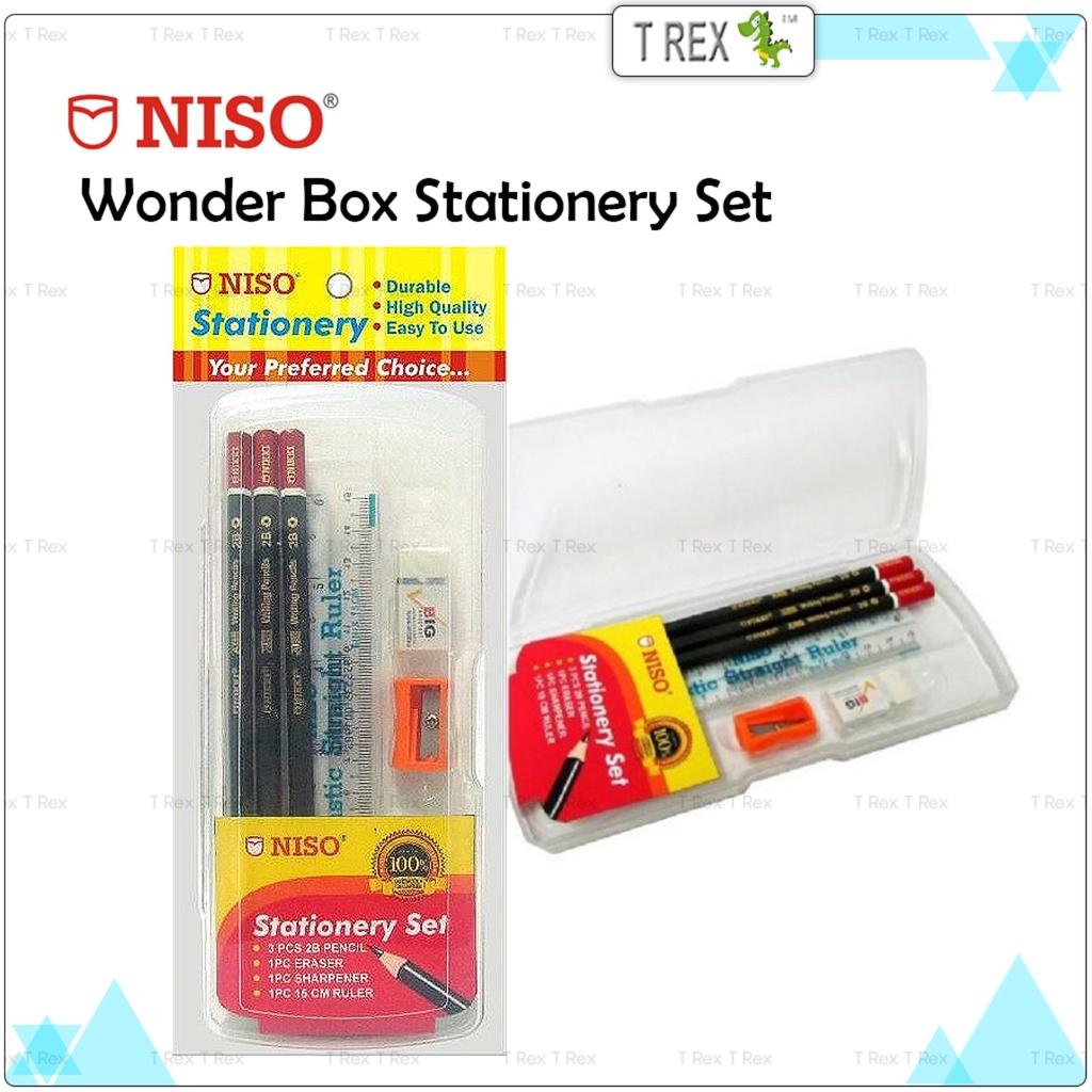 Niso Wonder Box Writing Set / Stationery Set (Pencil, Eraser, Sharpener ...