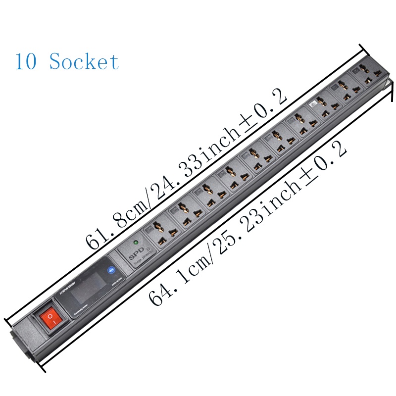 Multifunctional digital display meter PDU surge protection universal hole expansion socket, C14 ...